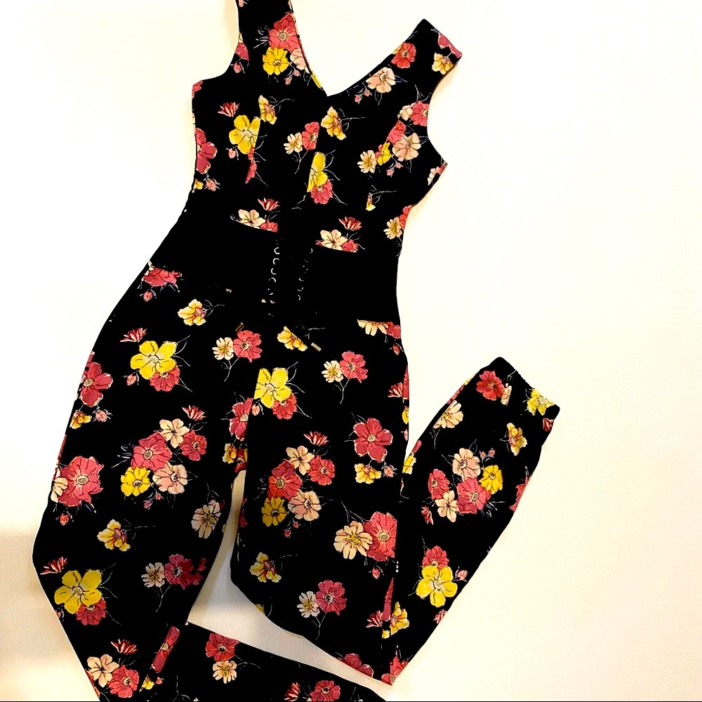 So Cute Xoxo Sexy Floral Corset Lace Waist Jumpsuit … Gem
